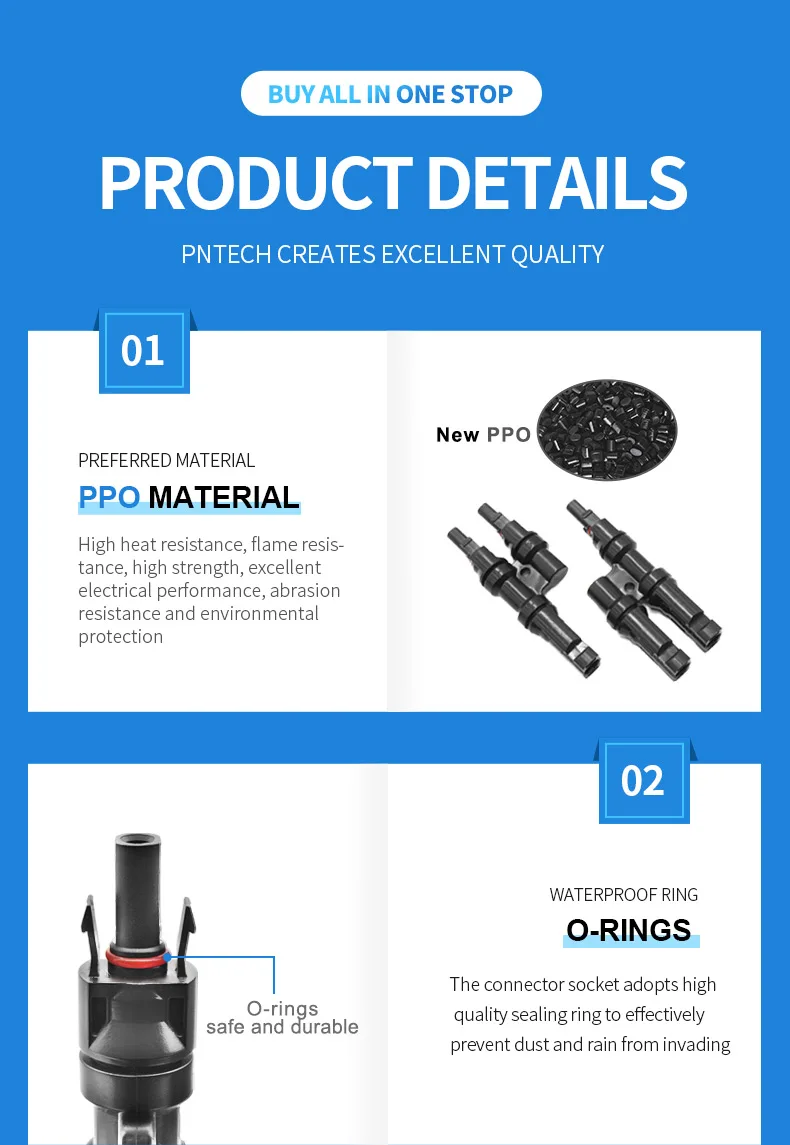 Tinned Copper Solar Panels Photovoltaic Connector Pv004 T2 Panel Solar ...