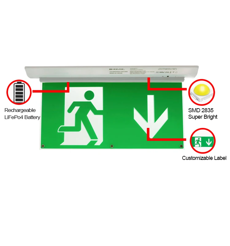 Customized Exit Sign Emergency Light - Reliable & Efficient