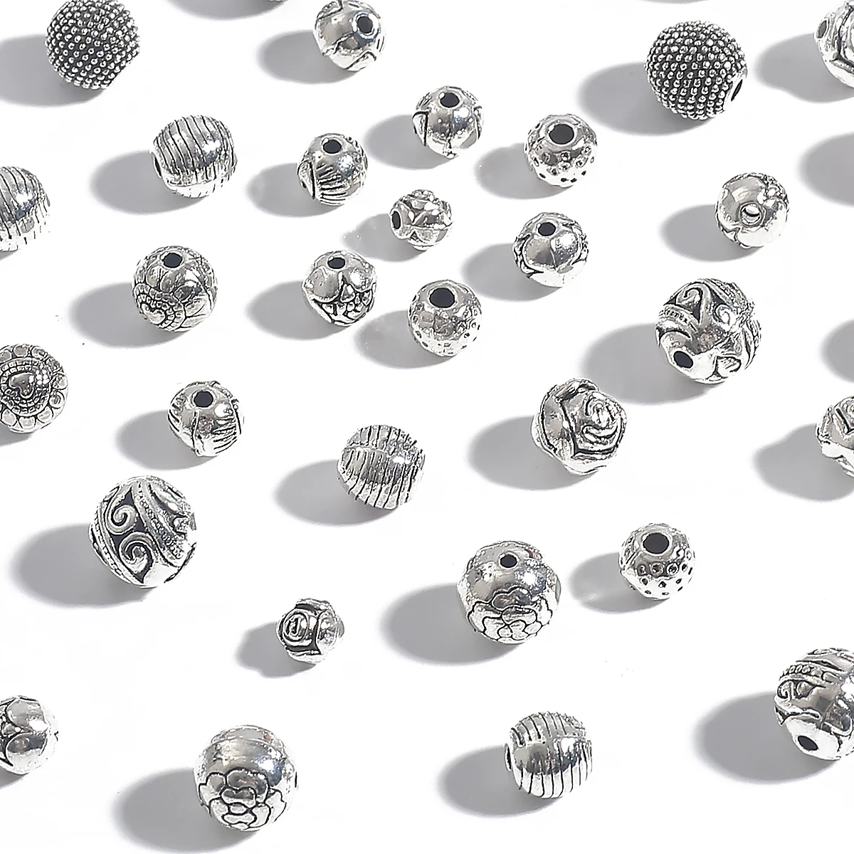 Wholesale 10-50pcs/bag Antique Silver Spacer Beads Loose Beads For Diy ...
