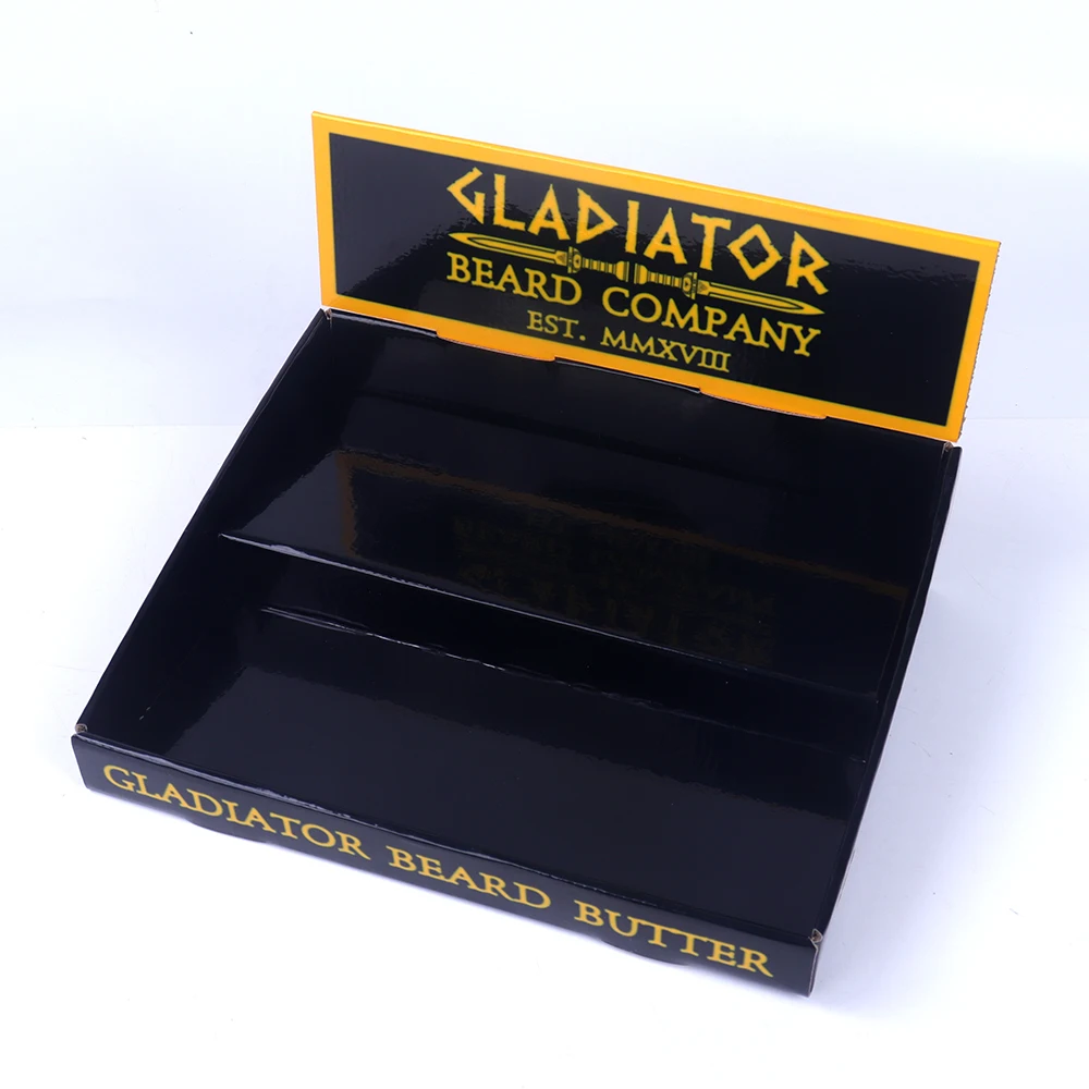 Retail Shop Shelf Ready Tray Packaging Glossy Black Folding Corrugated ...