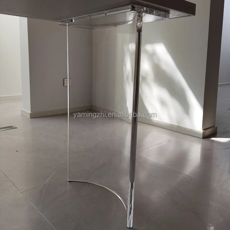 Transparent Curved Acrylic Table Legs for Floating Tables - Modern ...