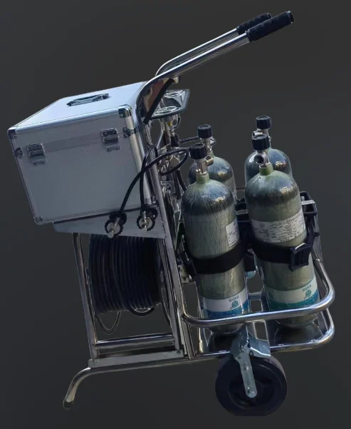 4 Cylinder Long Tube Breathing Apparatus Scba Trolley - Buy Air ...