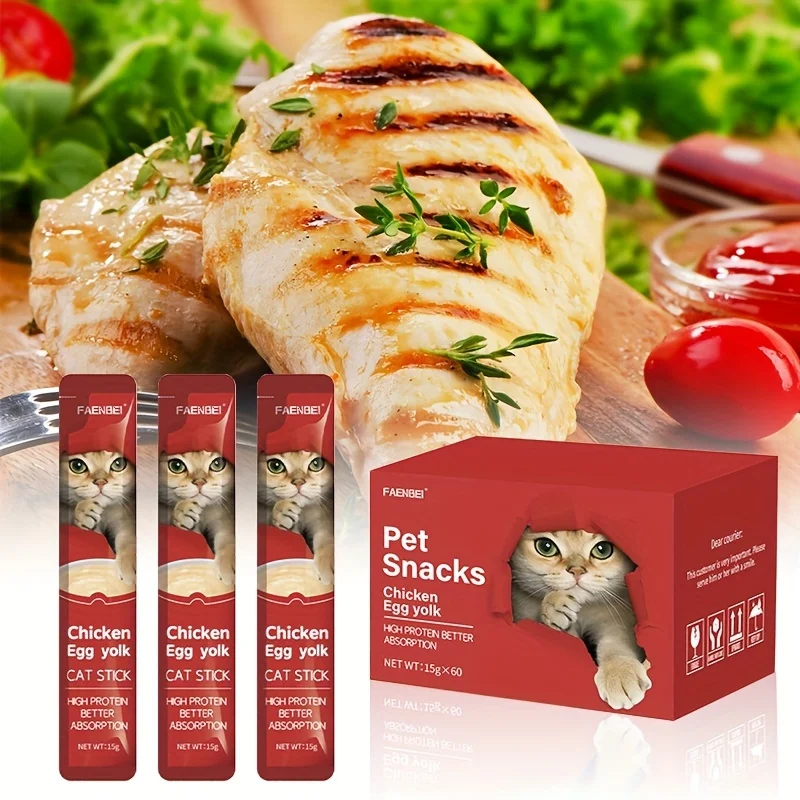 60 Pcs/box Lickable Wet Cat Treats - Healthy Puree Liquid