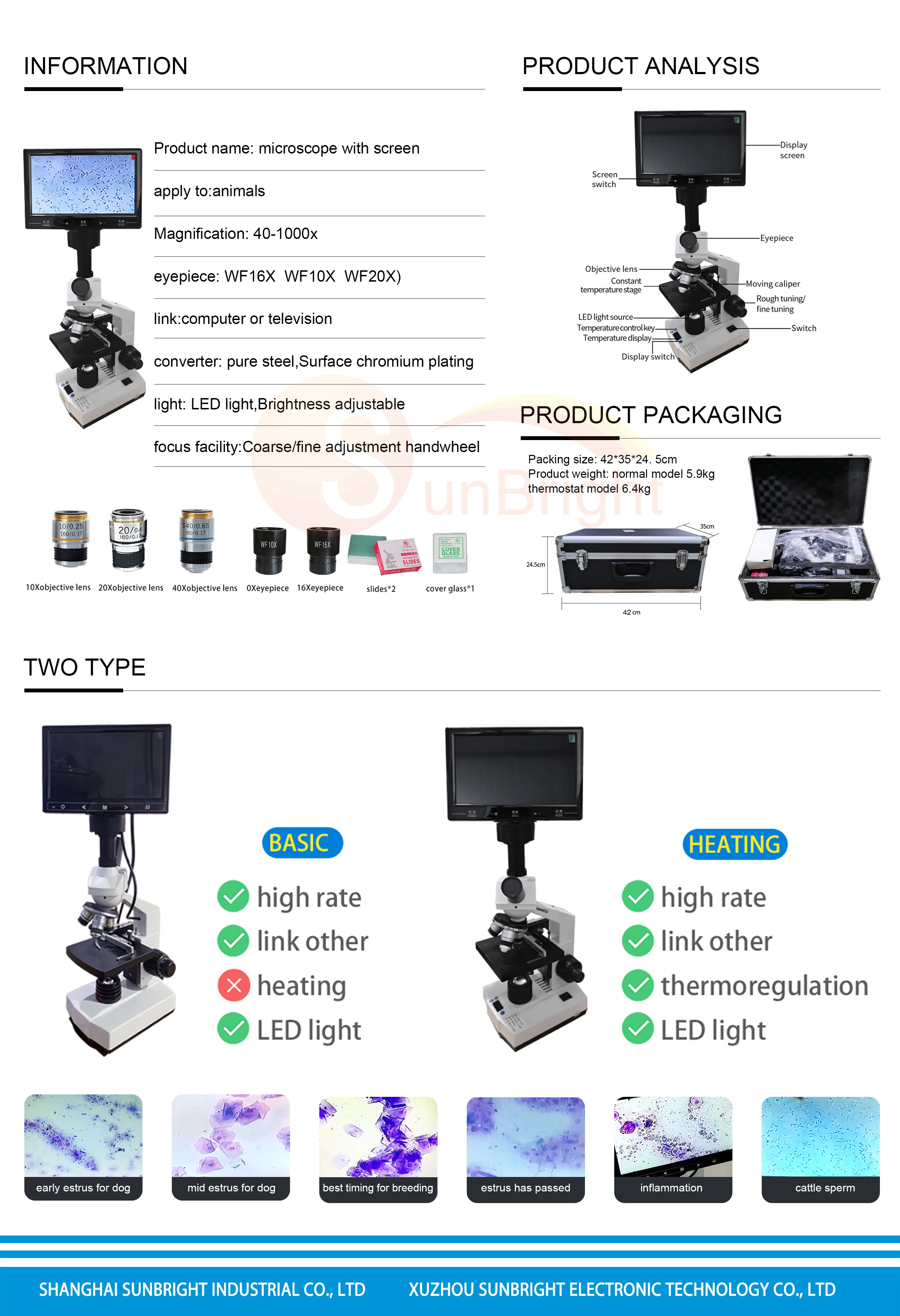Digital Veterinary Microscope Animal Cell Observation Equipment ...