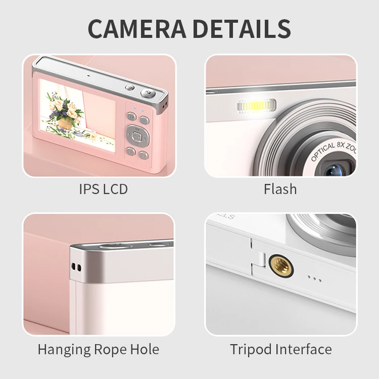 50MP Compact Camera with 3X Optical Zoom & 2.8 Inch Screen