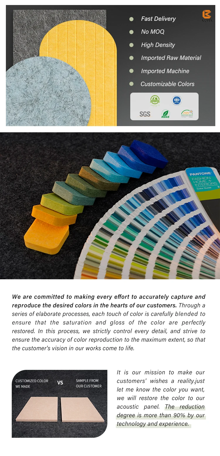 Multi Function 100% Recyclab Material Decorative Wall Panel Sound ...