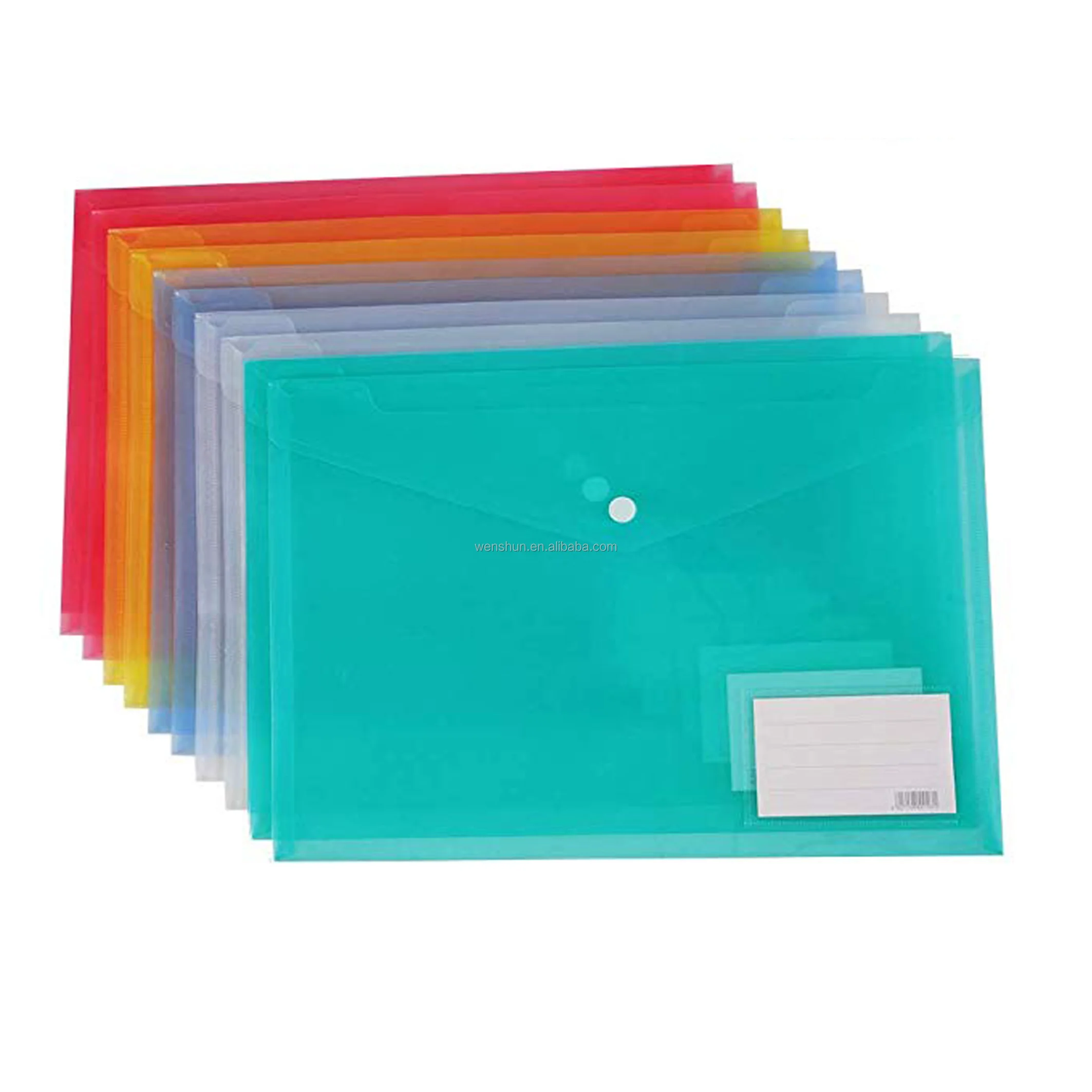Recycled A4 Transparent Plastic Envelopes with Label Pocket