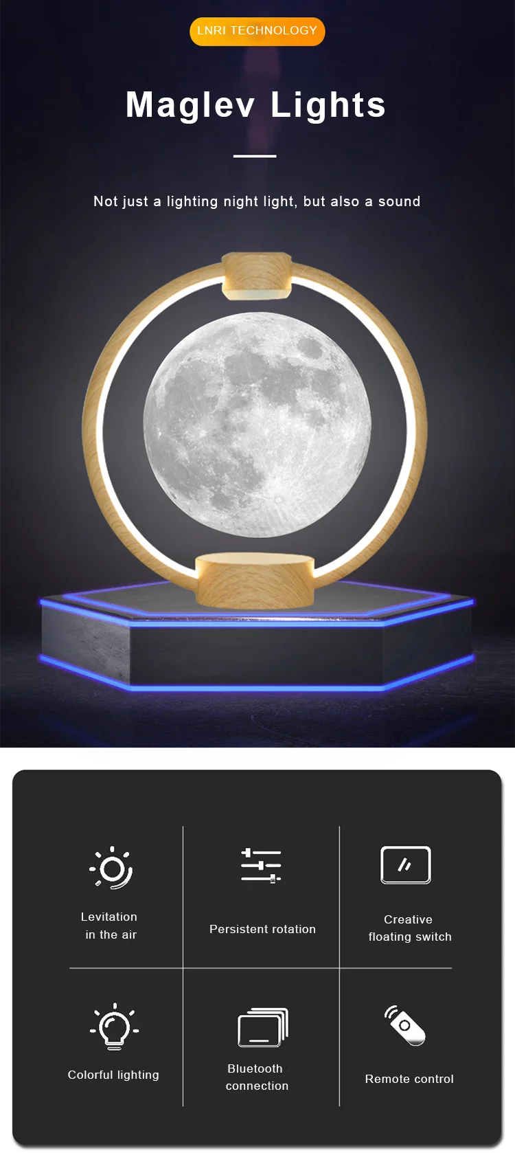 Magnetic Levitation Moon Bluetooth Speaker - Buy Magnetic Levitation ...