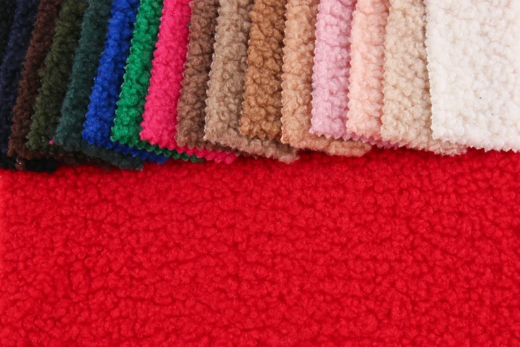 320GSM Plain Dyed 100% Polyester Teddy Fleece Brushed Velvet Fabric ...