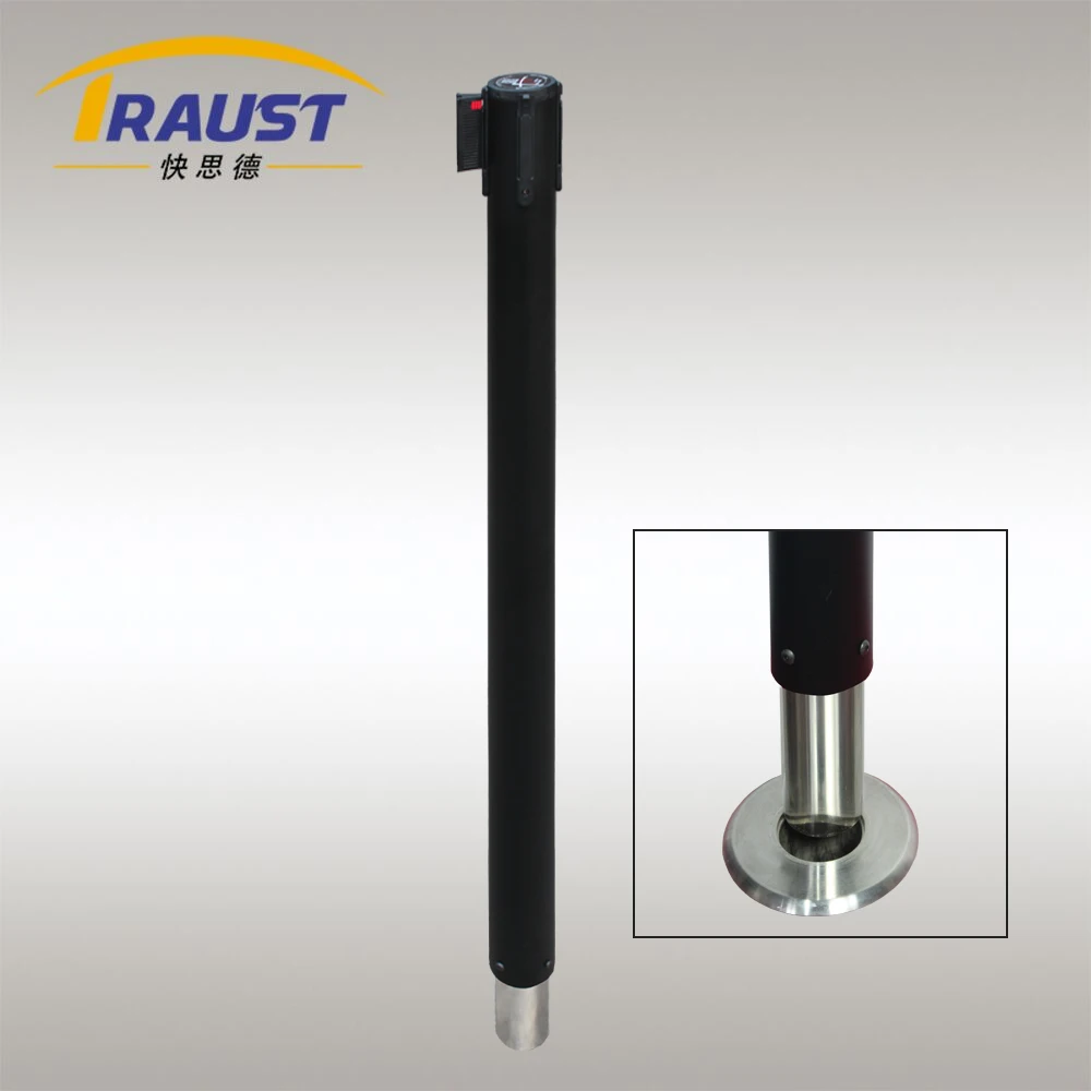 Traust Crowd Control Sign Stand Stainless Steel Black Pipe Queue Pole ...
