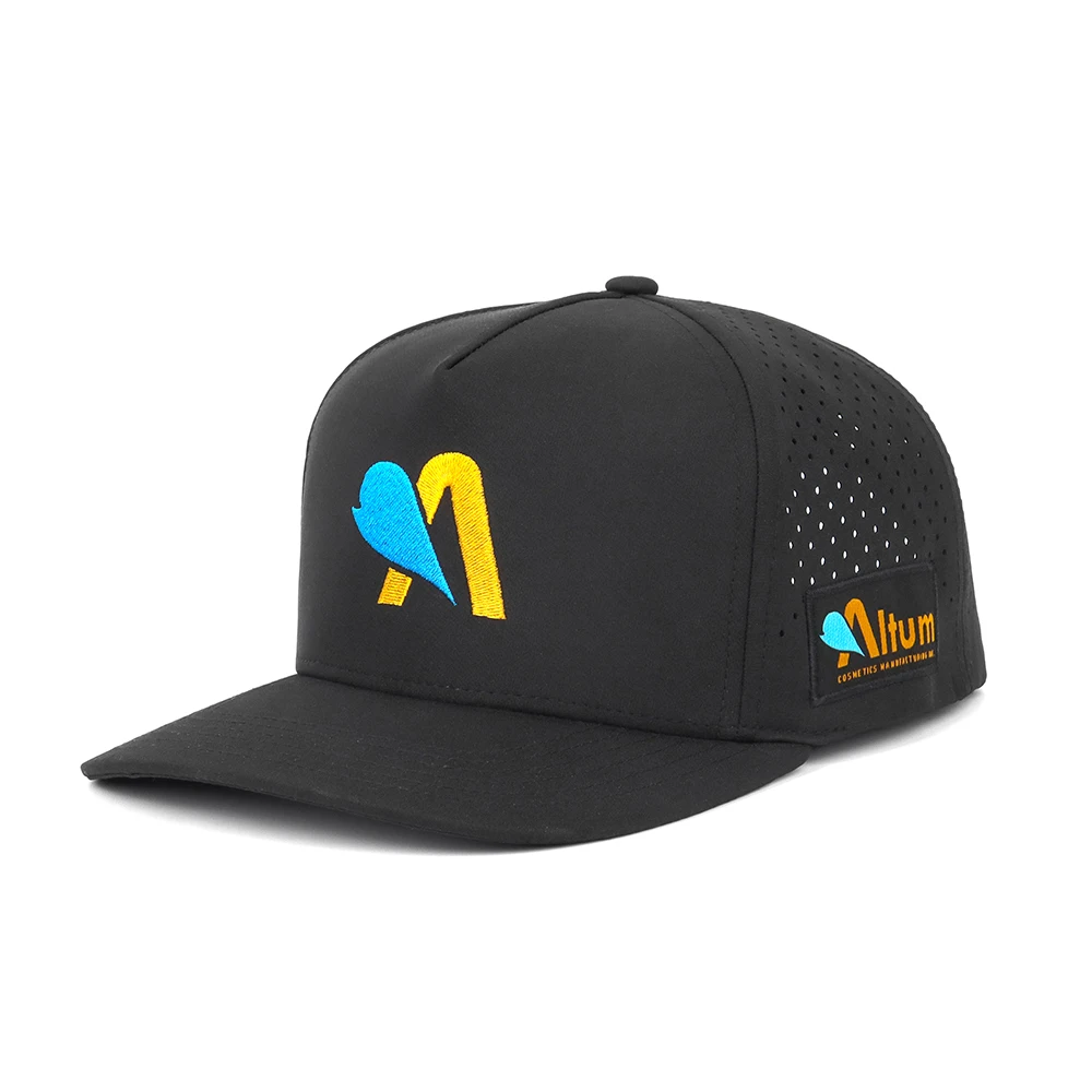 Custom 5 Panel Rubber PVC Logo Baseball Cap - Waterproof
