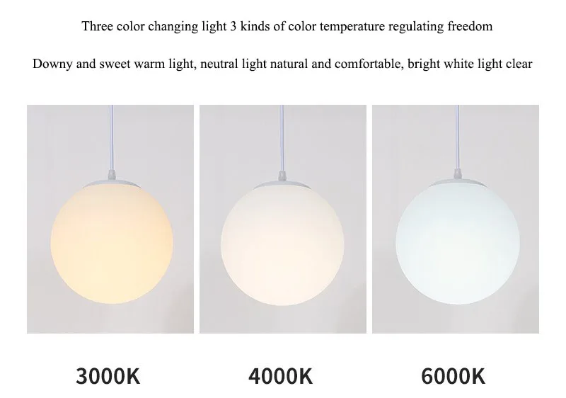 Modern Acrylic Milk White Round Ball Led Ceiling Light for Living Room ...