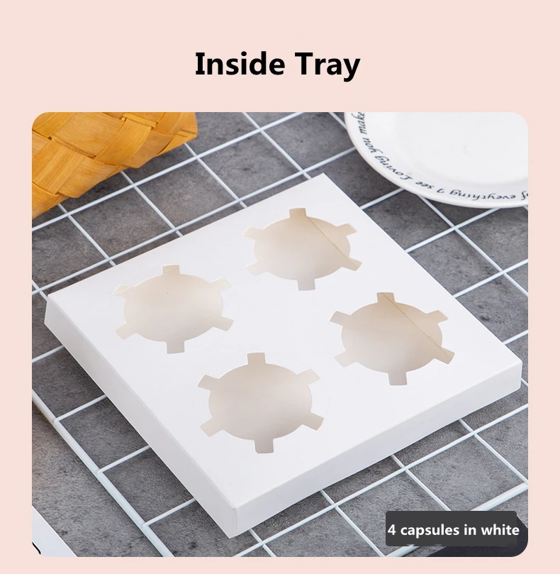 Transparent Seethrough Paper Cake Box Cupcake Box 4 6 12 Holes Cupcake ...