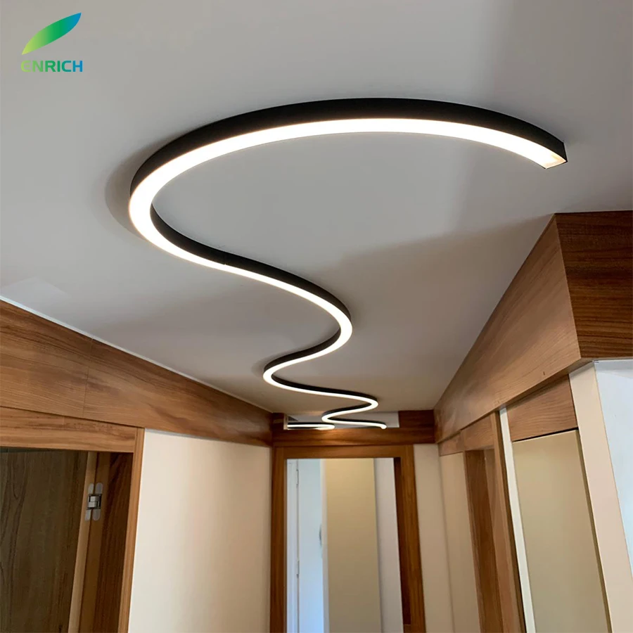 Curved Design S-Shaped LED Linear Light Aluminum Extruded Profile LED ...