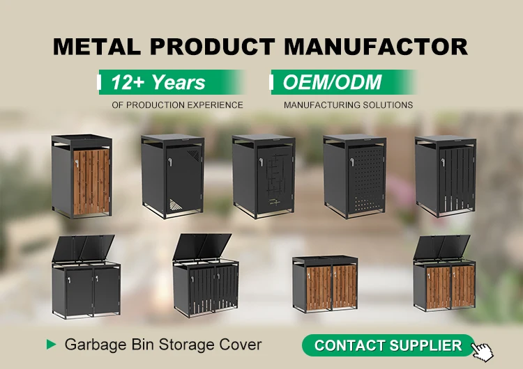 Wheelie Bin Storage Shed Garden Garbage Bin Box Steel Cover Cabinet for ...