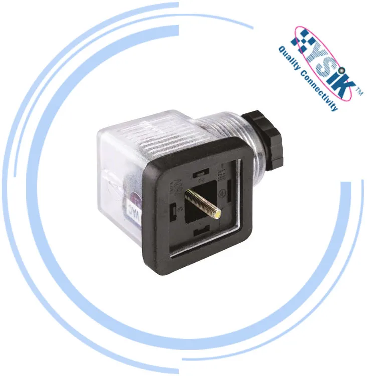 DIN 43650 Form A B 2P+E Plug Molded Cable Socket Solenoid Valve Coil ...