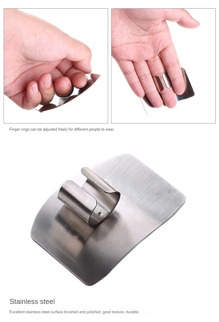 Stainless Steel Finger Protector - Safe Cutting Accessory