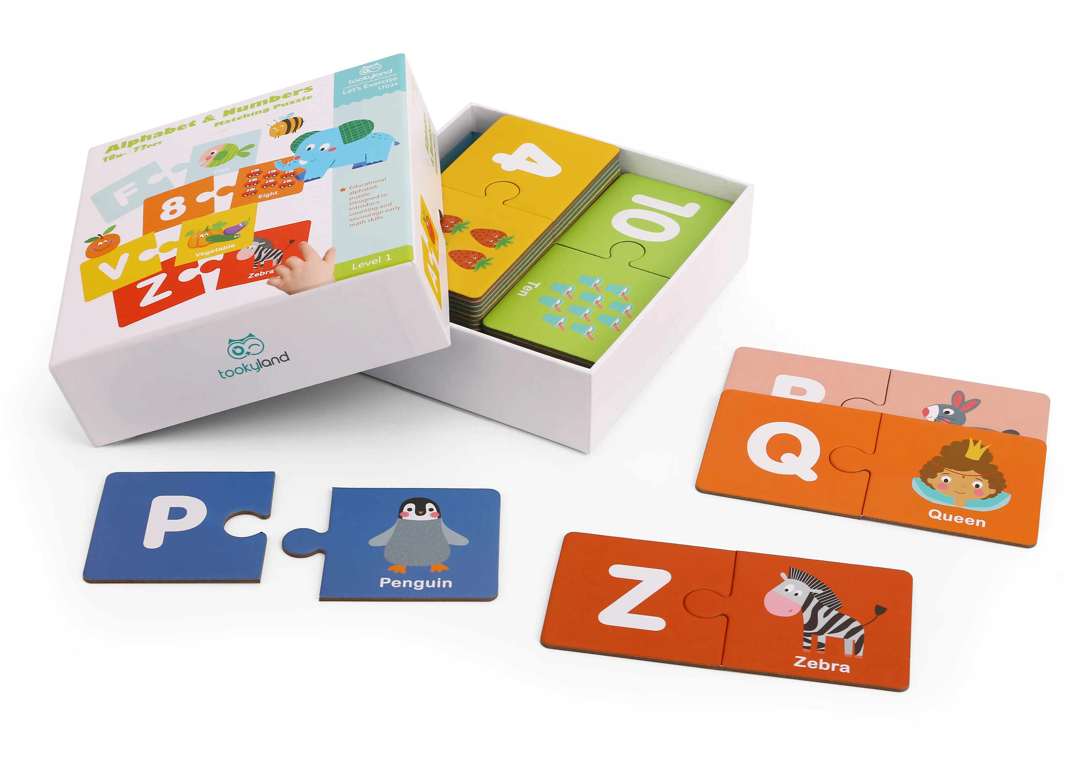 Children's Alphabet And Number Matching Wooden Jigsaw Puzzles Games ...