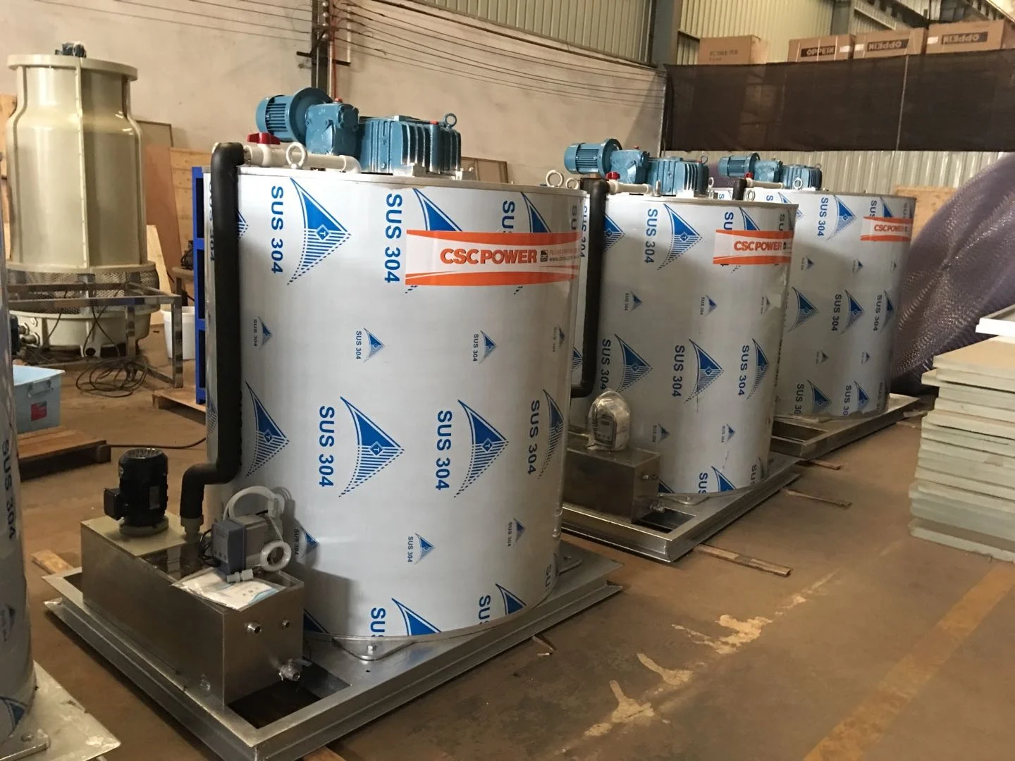 Industrial Flake Ice Making Drum Evaporator Flake 2 Tons Flake Ice ...