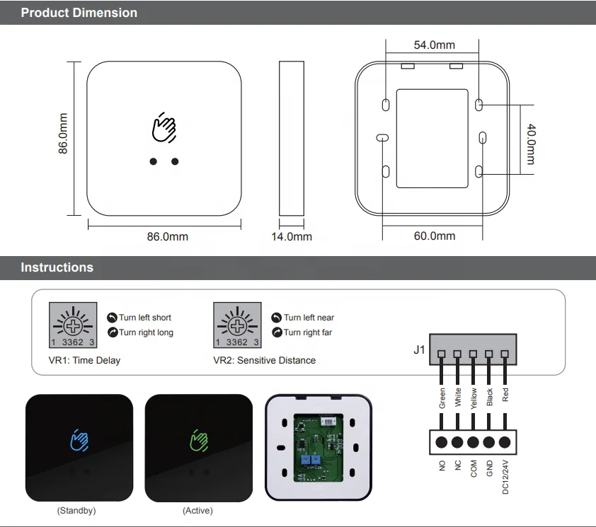 Touchless Sensor Exit Button F-T8D - Forddok Innovation