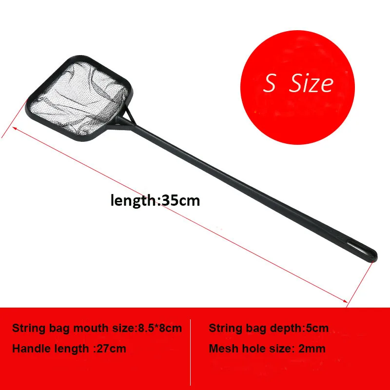 Abs Plastic Goldfish Fish Net Portable Long Handle Square Aquarium Fish ...