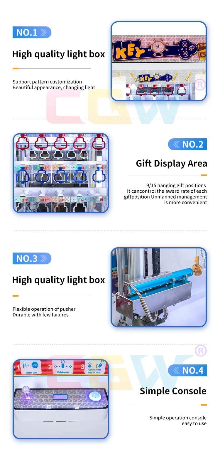 Hot 15 Holes Coin Operated Redemption Keymaster Arcade Game