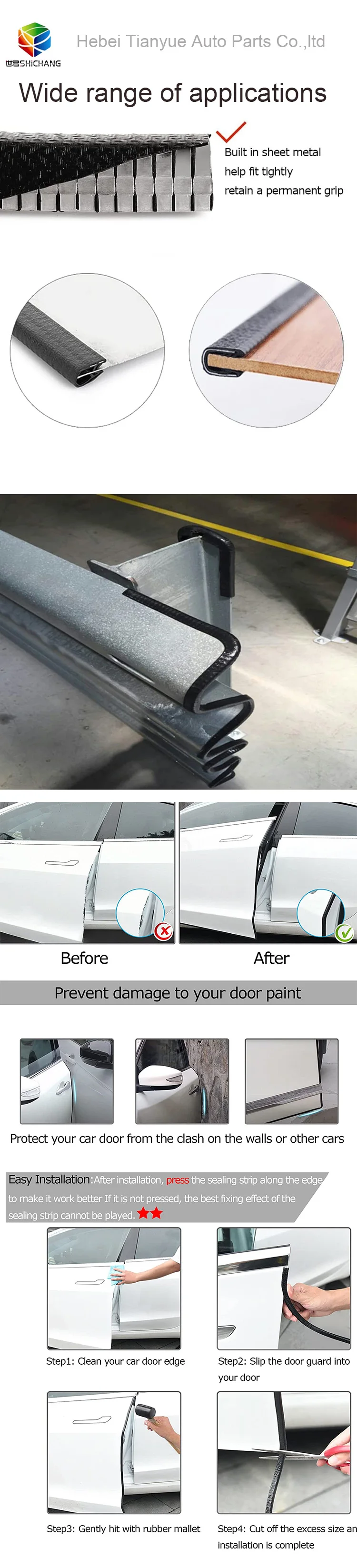 Car Door Sharp Edge Protector Strip - Dustproof & Soundproof