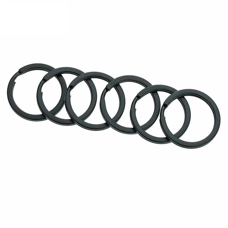 25mm 28mm 30mm 32mm Black Metal Flat Split Rings for Key Chains