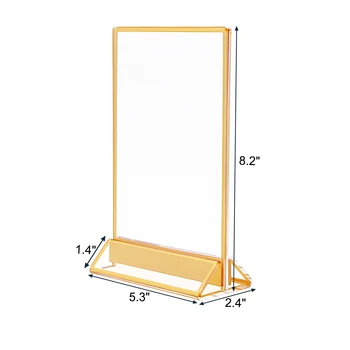 5x7 4x6 Plastic Menu Sign Holder With Gold Border - 8.5x11 Acrylic Sign ...