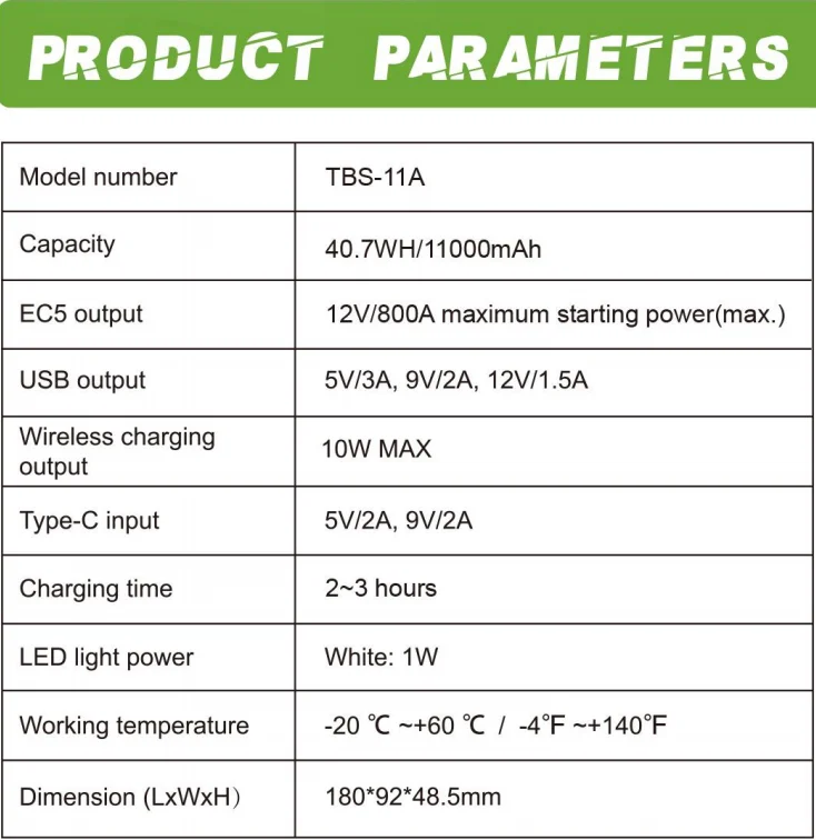 Toby's TBS-11A - Reliable Portable Car Emergency Battery Booster