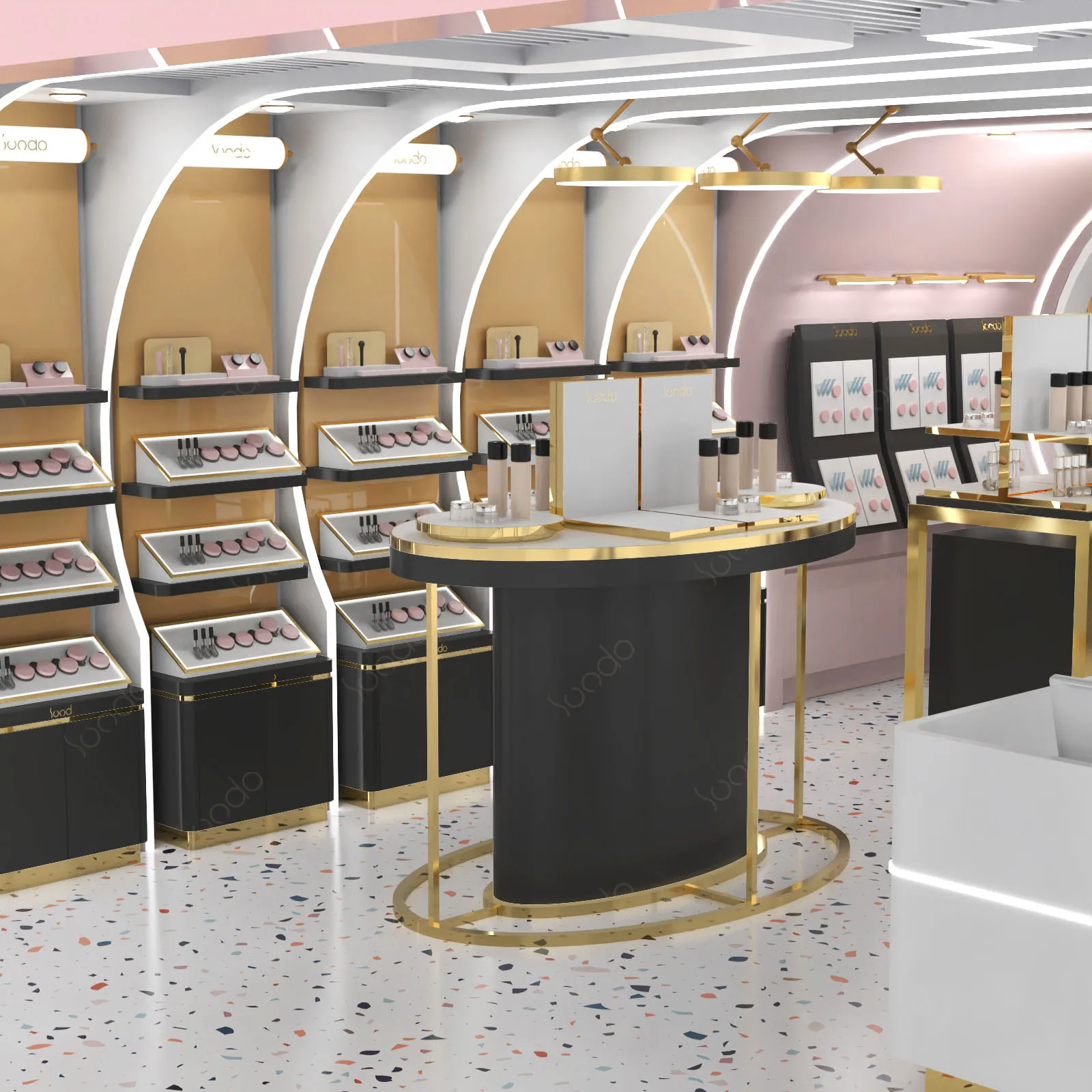 SUNDO Wholesales Mall Floor Display Cabinet Skin Care Retail Store ...
