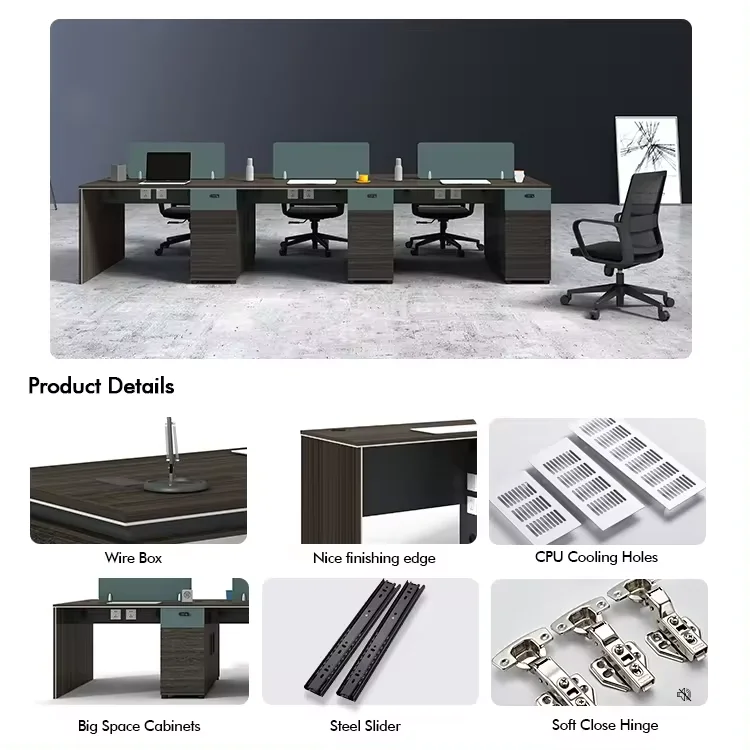 Modern 4 Person Modular Office Cubicle Workstation Desk Office ...