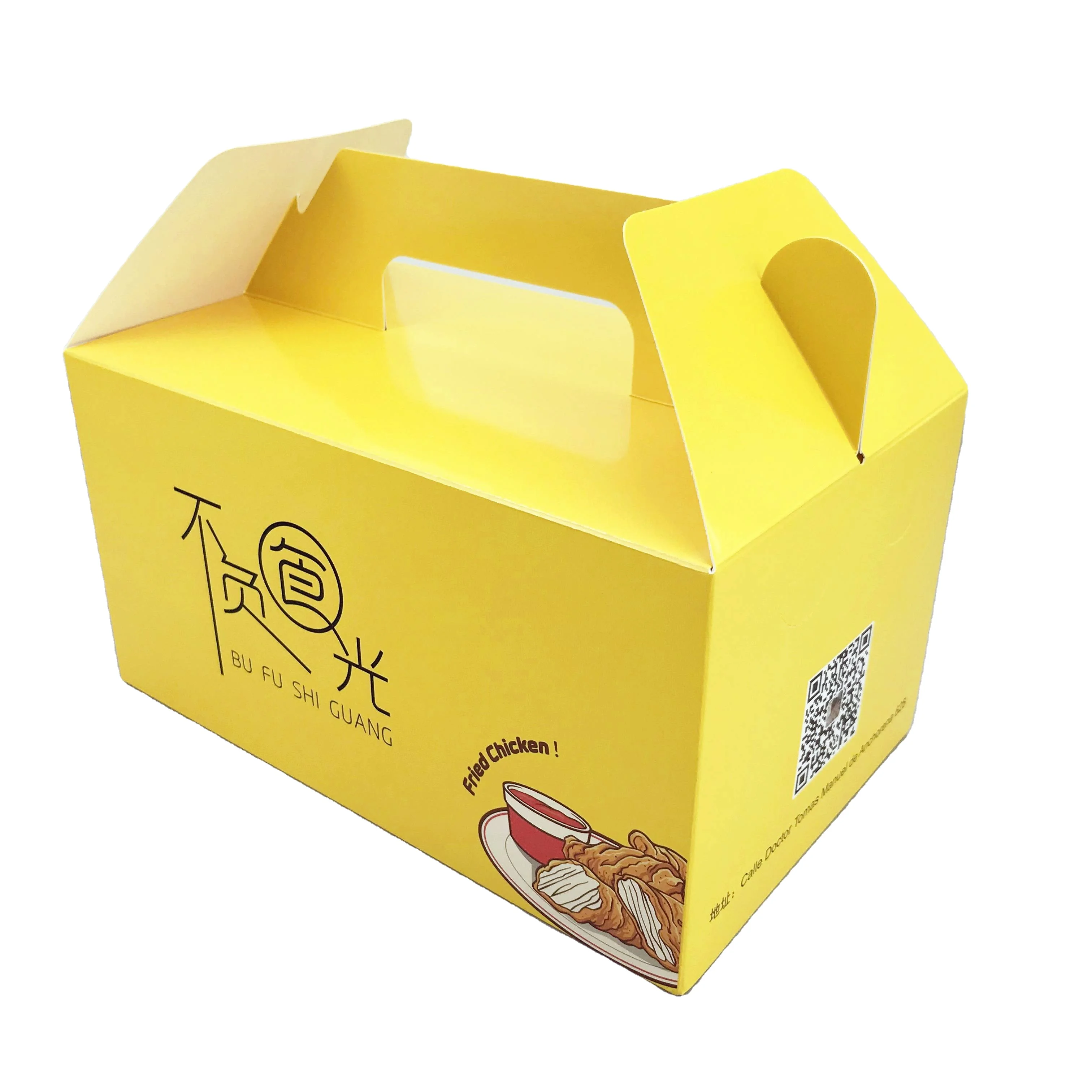 Boxes Handles Paper Packaging Cardboard Food Custom Fried Chicken Take ...