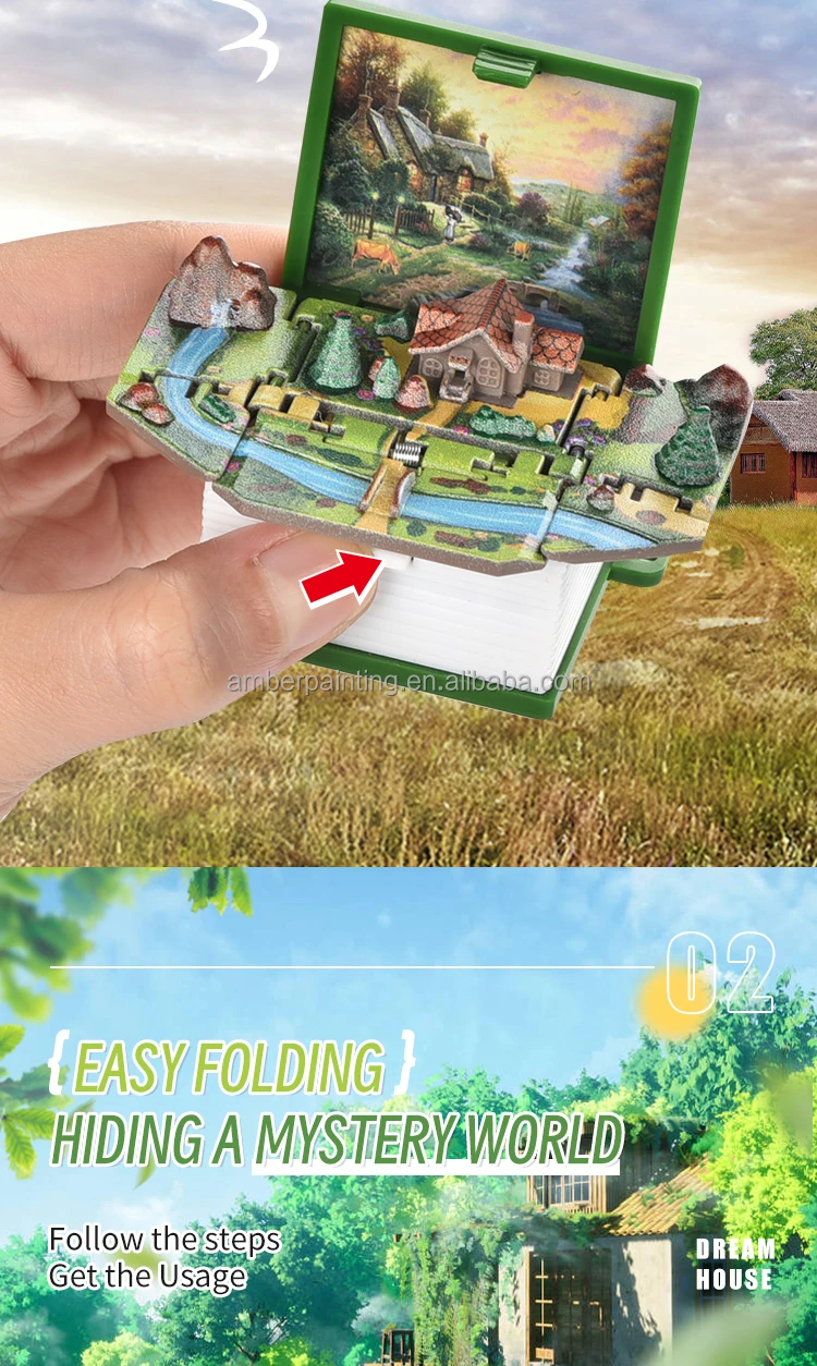 New 3d Foldable Dinosaur Mini Figures Board Printing 3d Magic Books Key ...