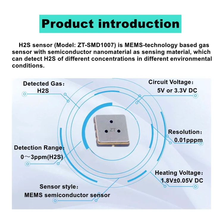 Ceramic Packaging MEMS H2S Sensor Based on Specific Semiconductor Gas ...