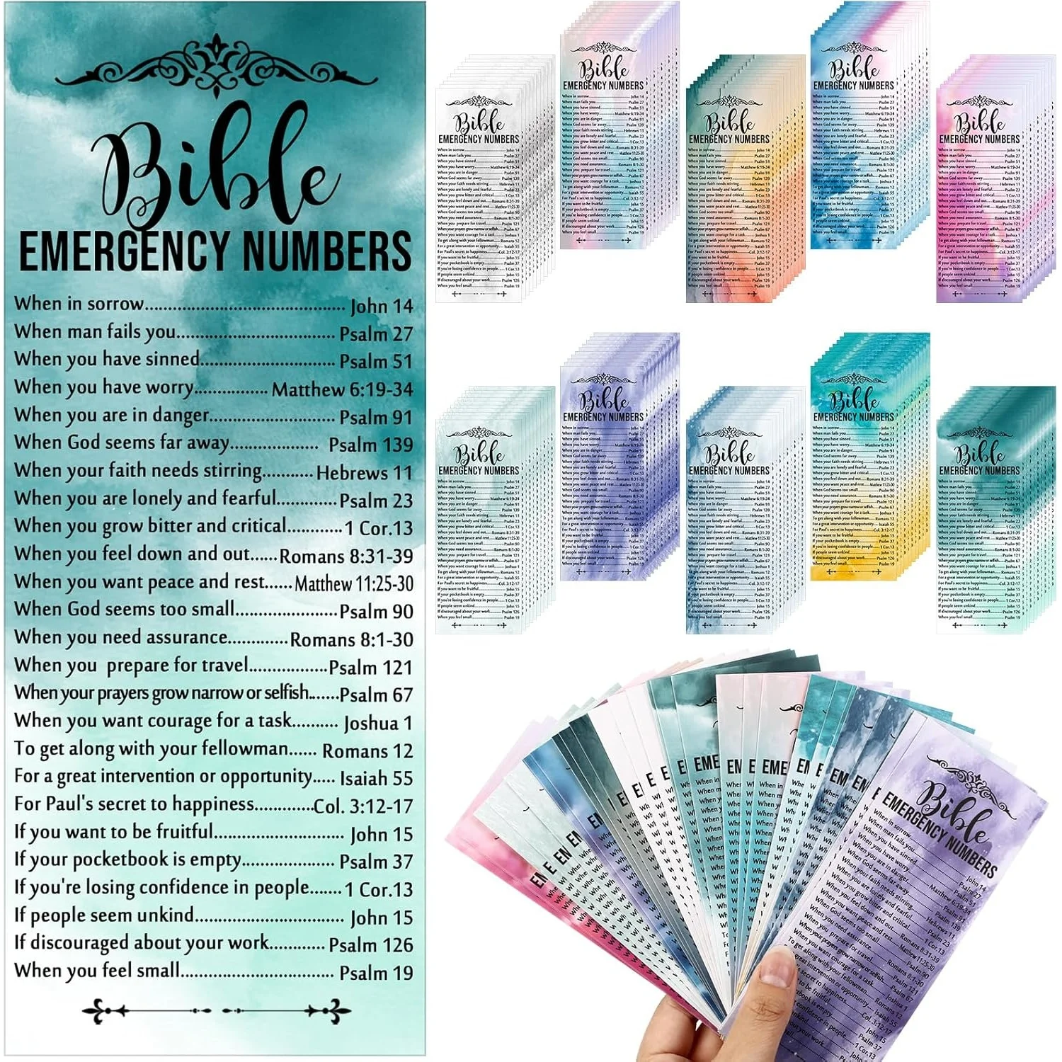 Christian Bible Emergency Numbers Bookmark Christmas Christian Church ...