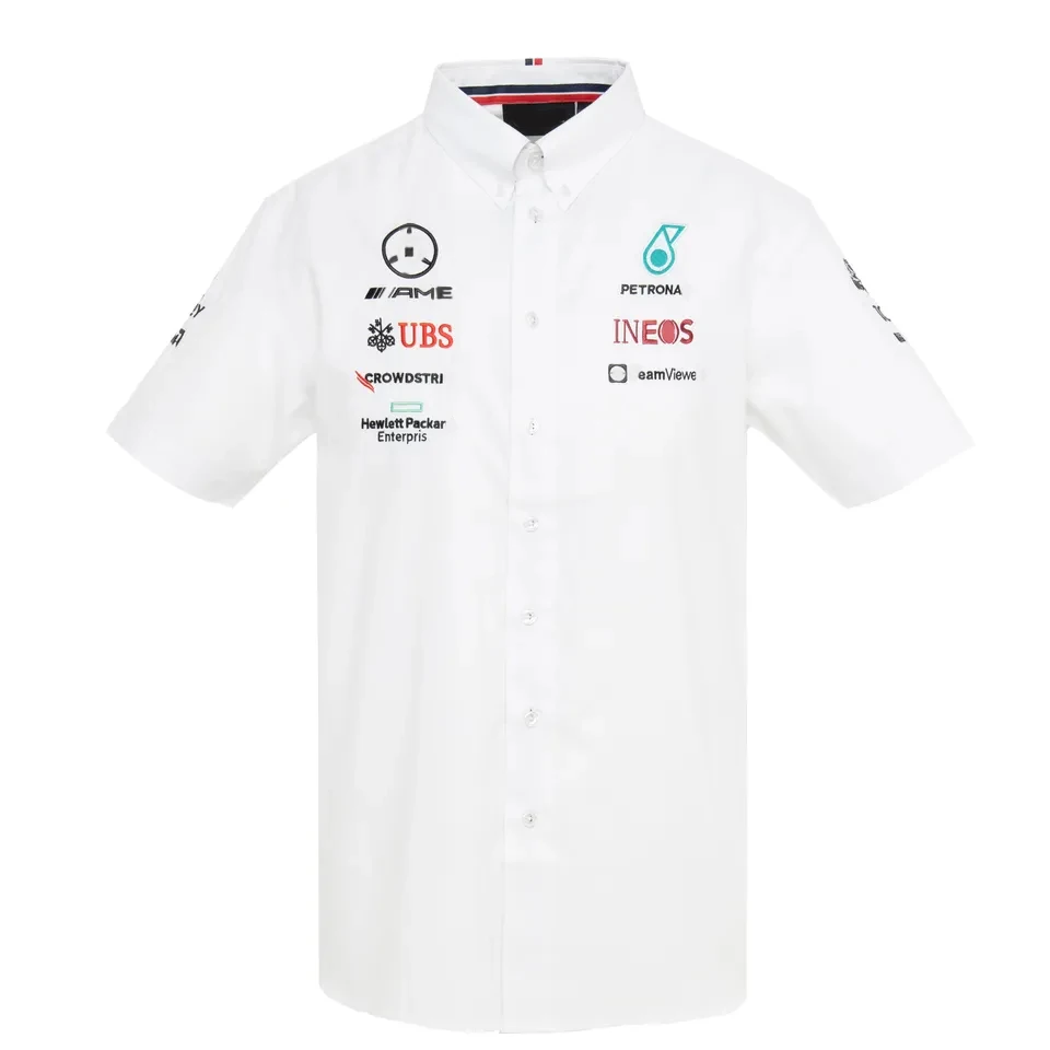 Custom Logo Embroidered Shirts 100% Polyester Breathable Short Sleeve ...