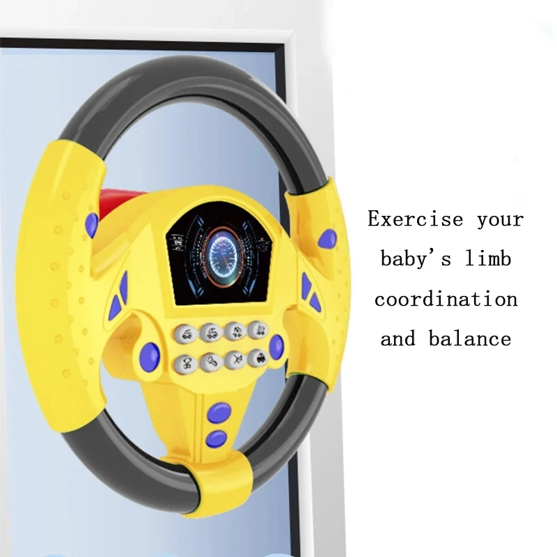 Simulation Steering Wheel Pretend Toys With Light Sound Kids Musical ...