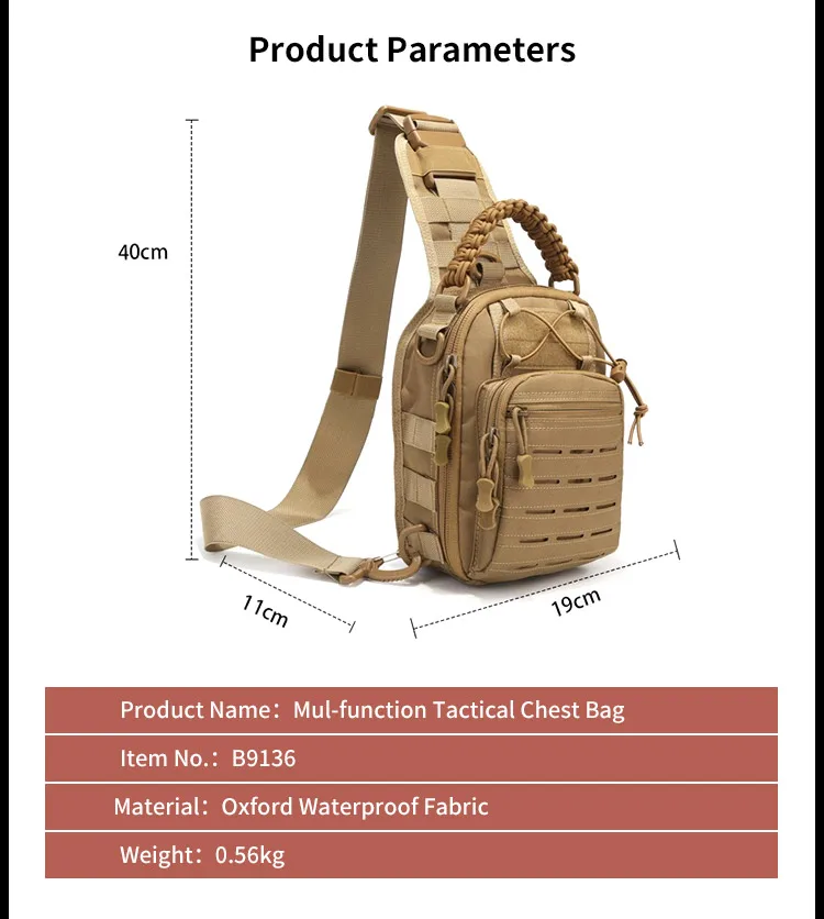 Sabado Outdoor Men Molle Tactical Chest Pack Shoulder Bag For Camping ...