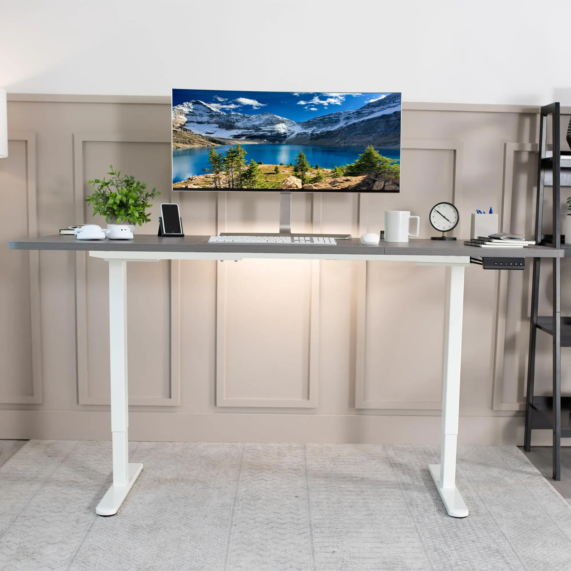 Electronic Ergonomic Height Adjustable Table Base 2 Legs Sit To Stand ...