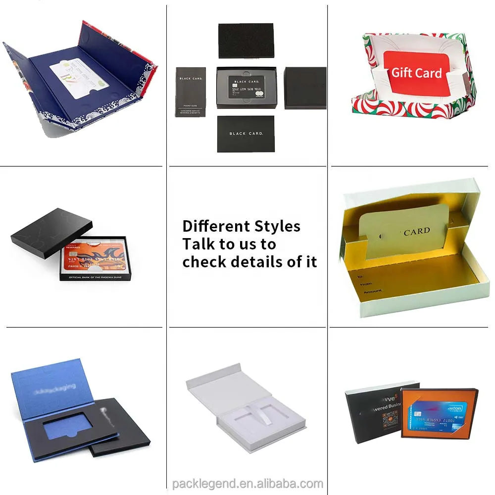 Custom Logo Luxury Gift Vip Credit Card Packaging Box Magnetic Black Business White Wedding ...