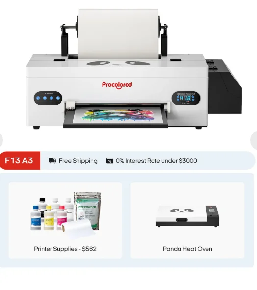 Procolored Panda A3 DTF Printer - Fast & Efficient T-Shirt Printing