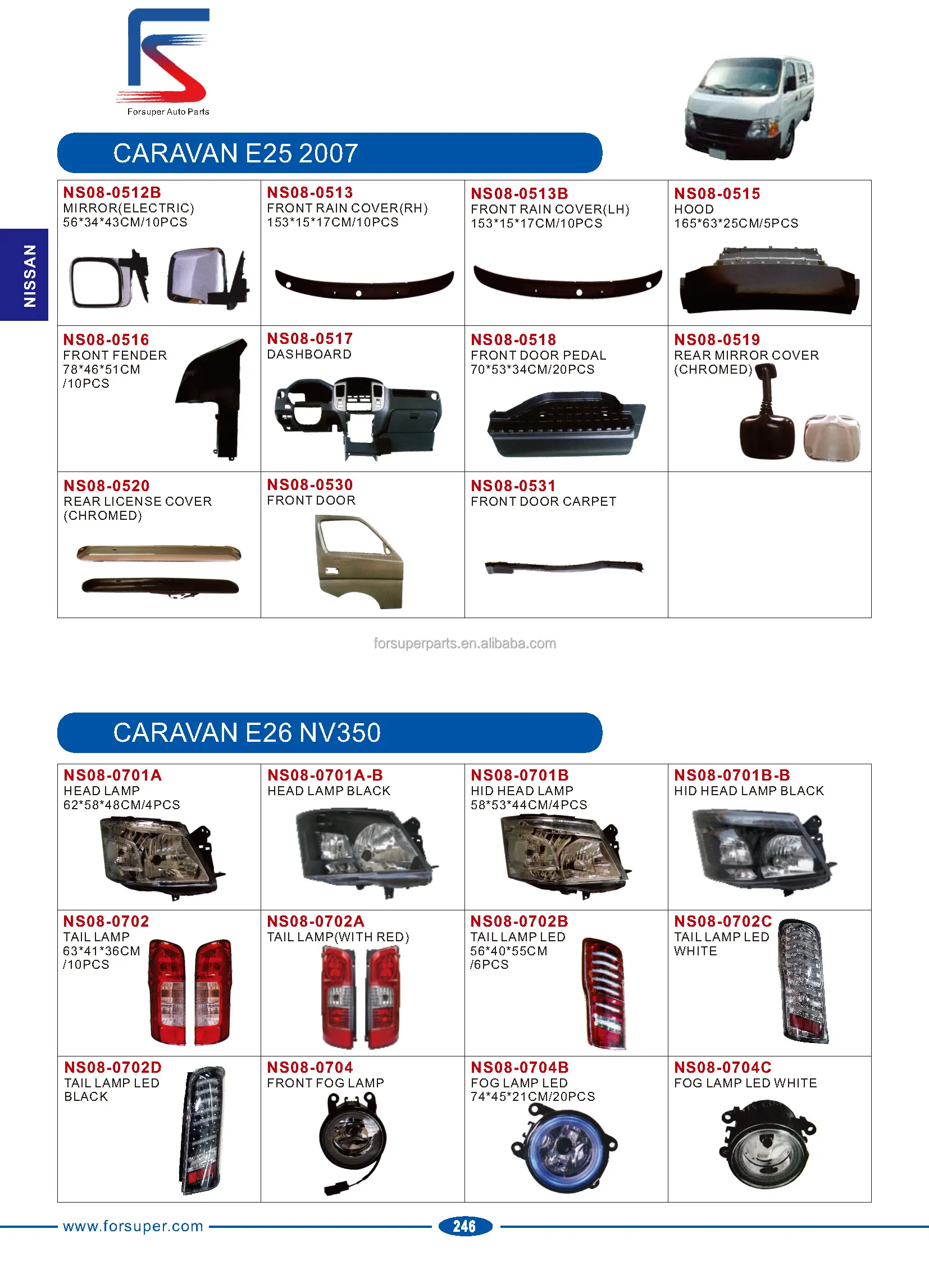 Led White Tail Lamp for NISSAN CARAVAN E26 NV350 Auto Body Parts ...