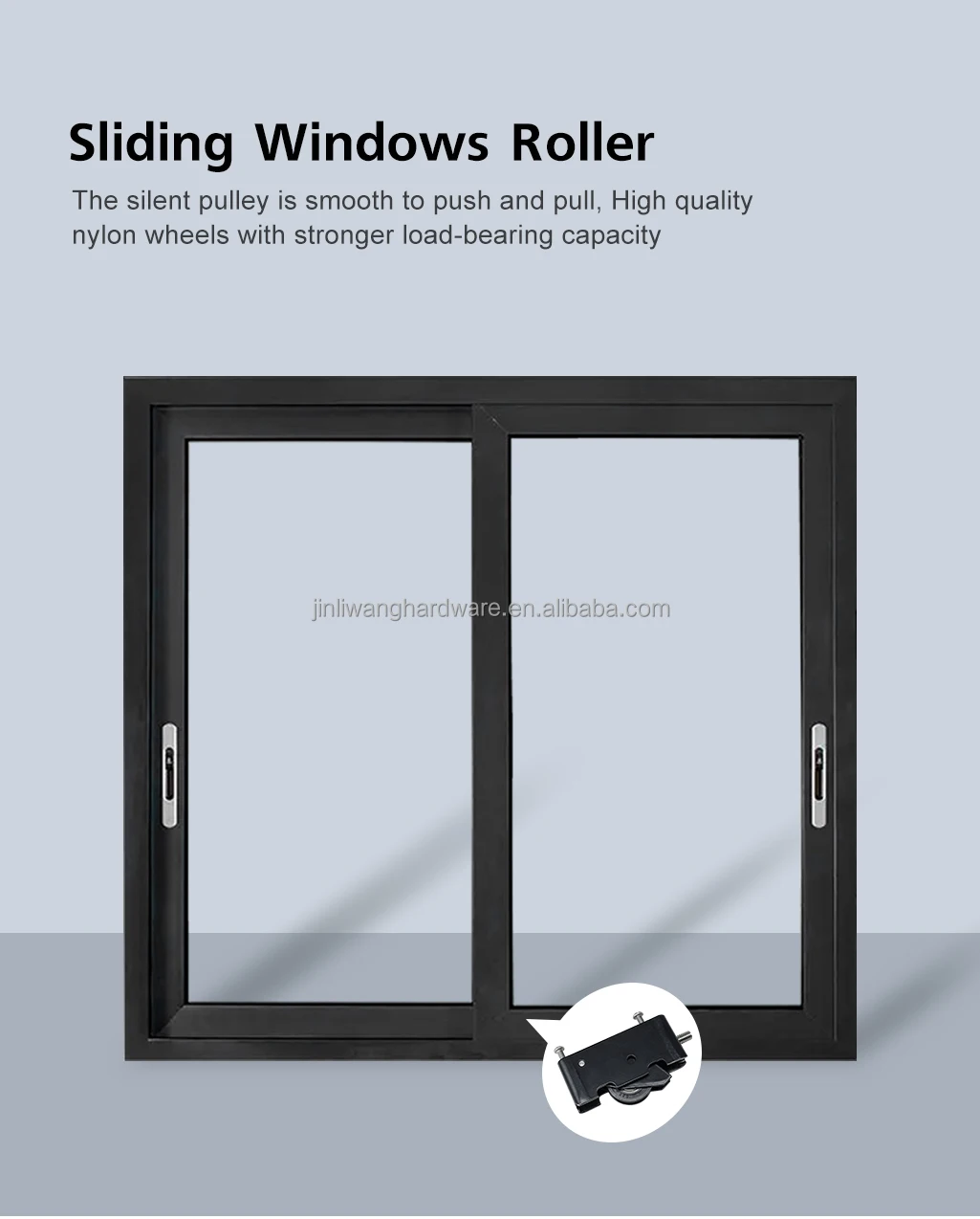 Aluminium Windows Sliding Door Wheelbarrows Black Paint Finish Single ...