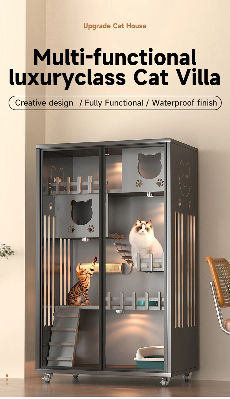 Cheap Wooden Cat House For Out/indoor Pet House Villa,Wooden Indoor Cat ...