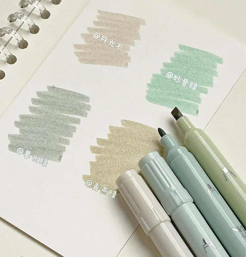 Cute Gradient Double Tips Block Highlighters - 12 Colors