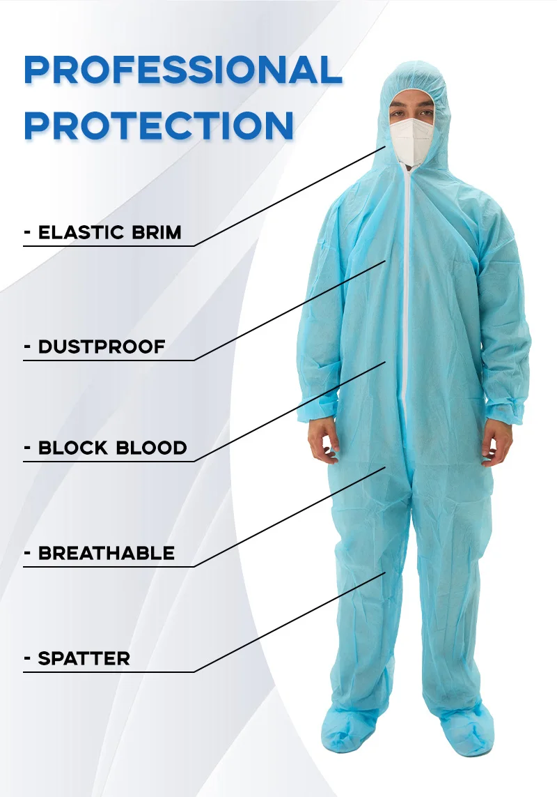 Disposable Safety Custom Logo PPE Coverall Protective Clothing Overall ...