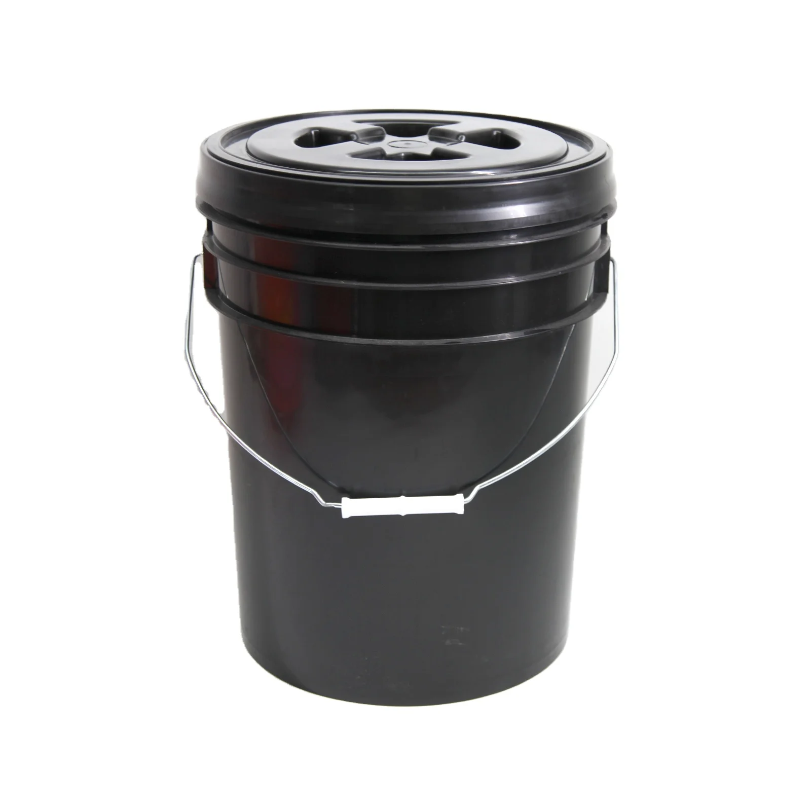 2 Liter Clear Plastic Bucket with Lid and Handle Round Can for Water or ...
