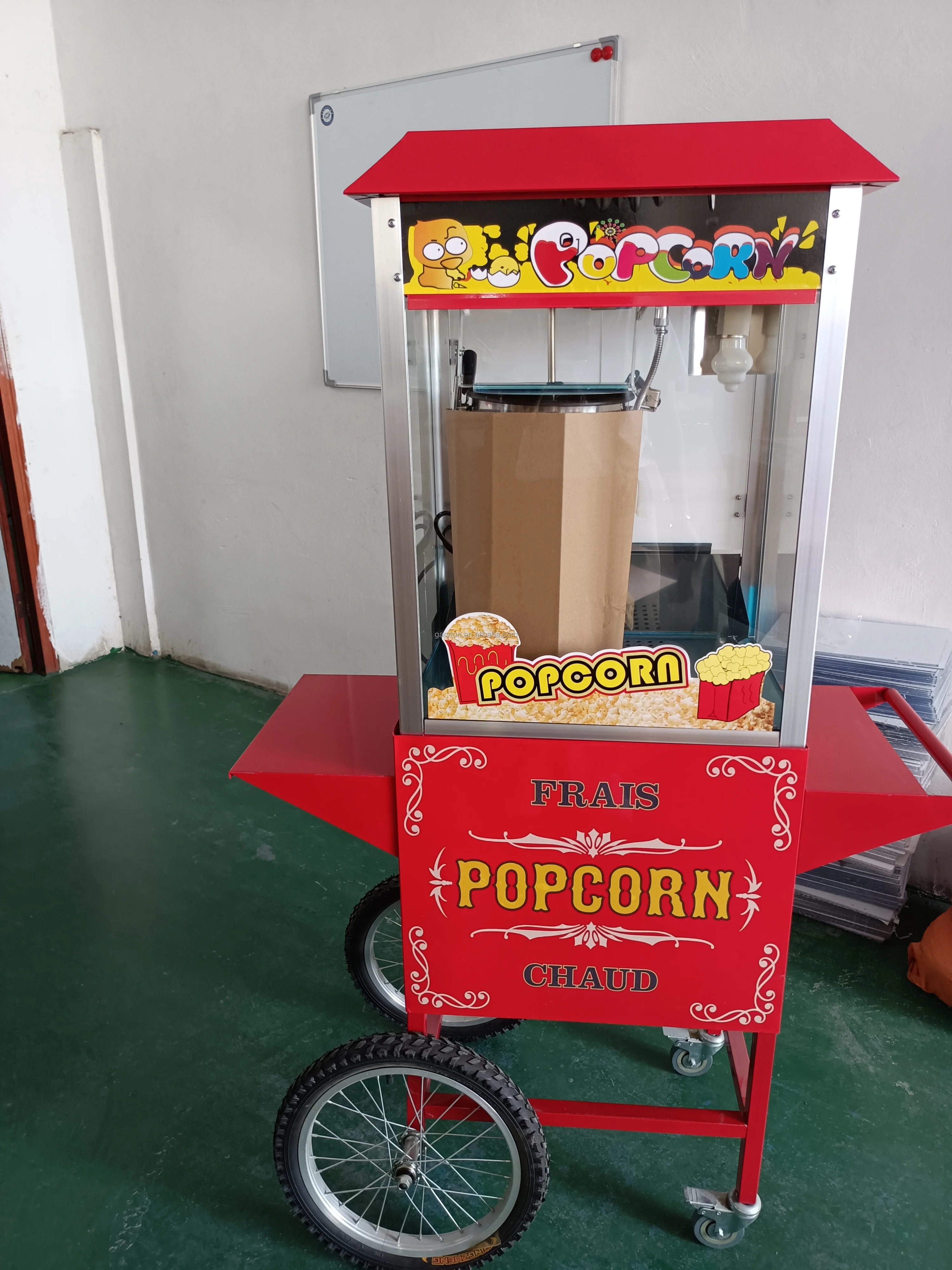 GRT-PP01W Commercial Floor Standing Popcorn Machine With Wheels ...