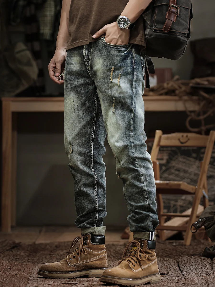 Free Sample 2024 Wholesale High-end Classic American Vintage Jeans Mens ...